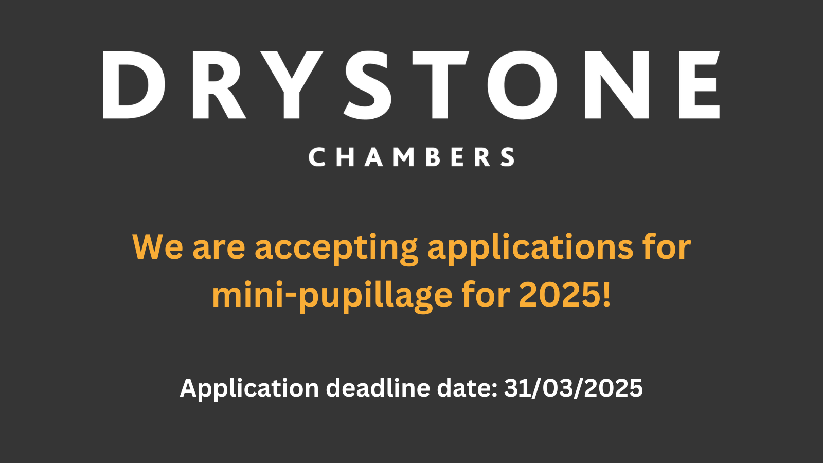 We are now accepting applications for mini-pupillage for 2025 ...